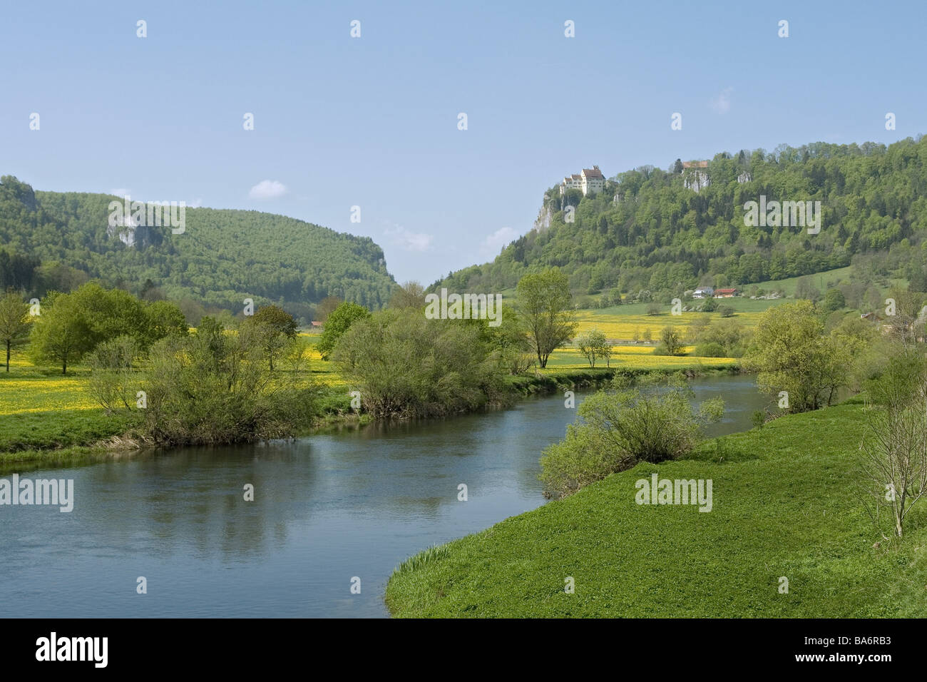 Germany Danube-valley living in the valley landscape river Baden ...