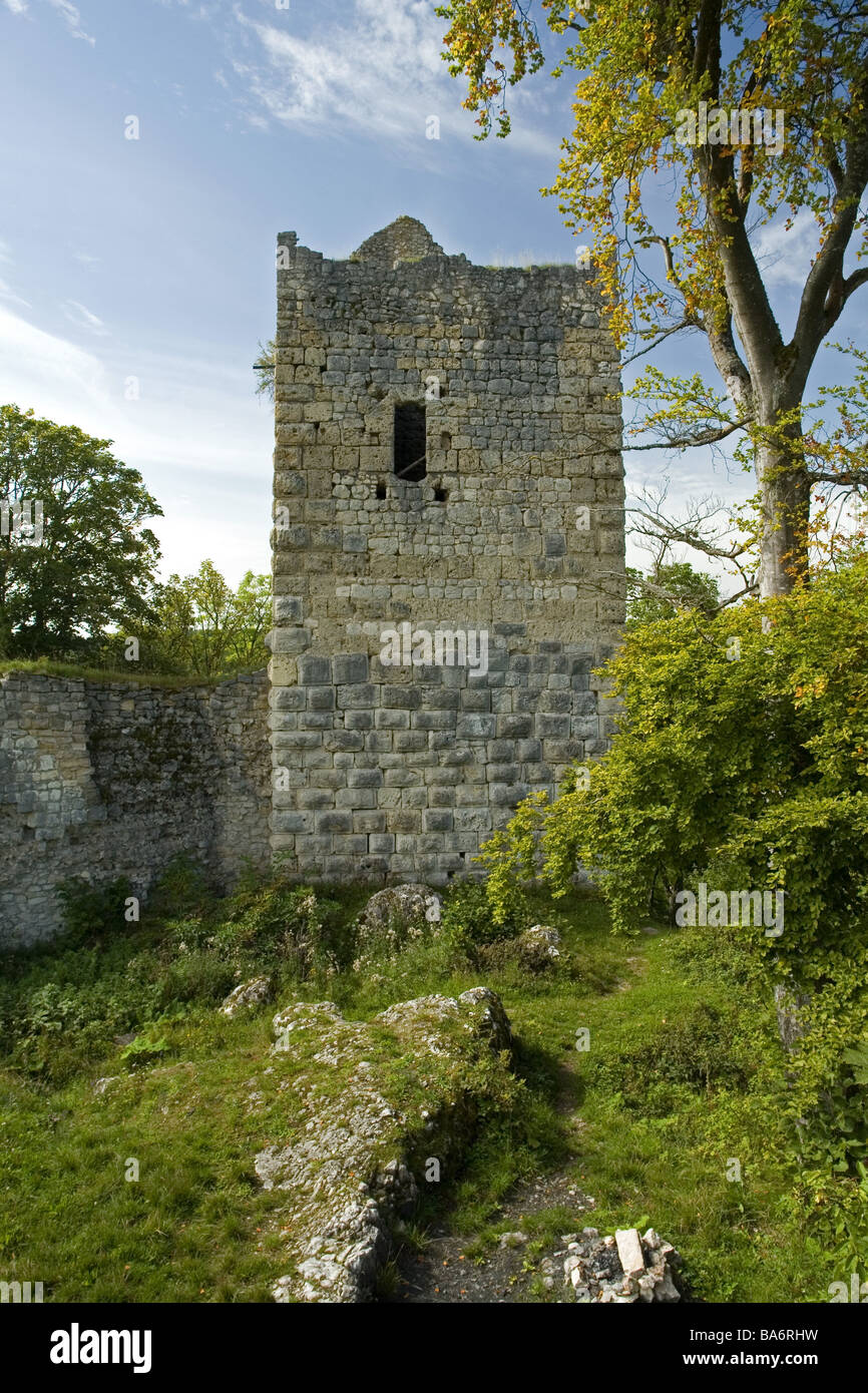Germany Baden-Württemberg Fridingen ruin Kallenberg Danube-highland ...