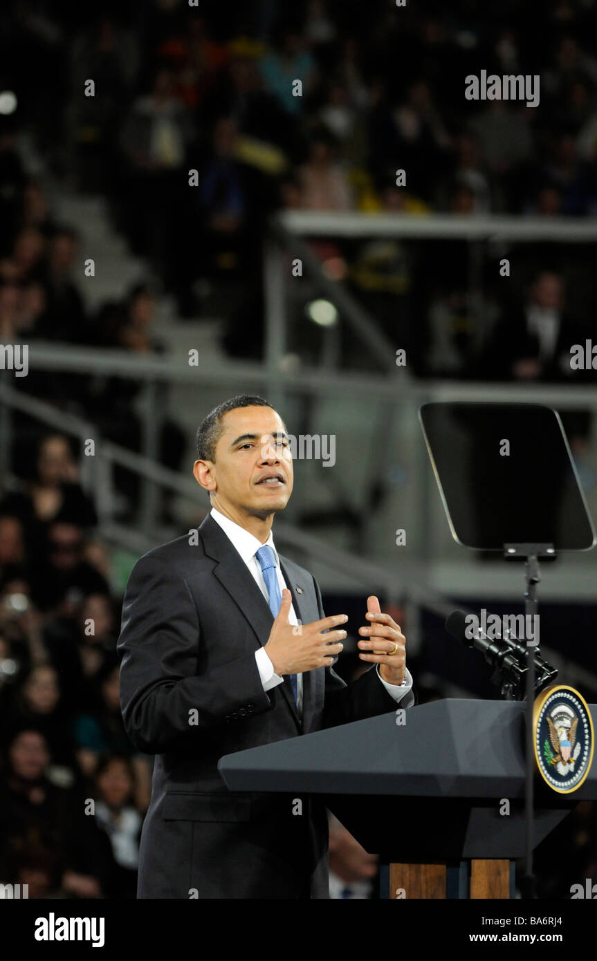 US president Barack Obama talking during a conference organised at the ...