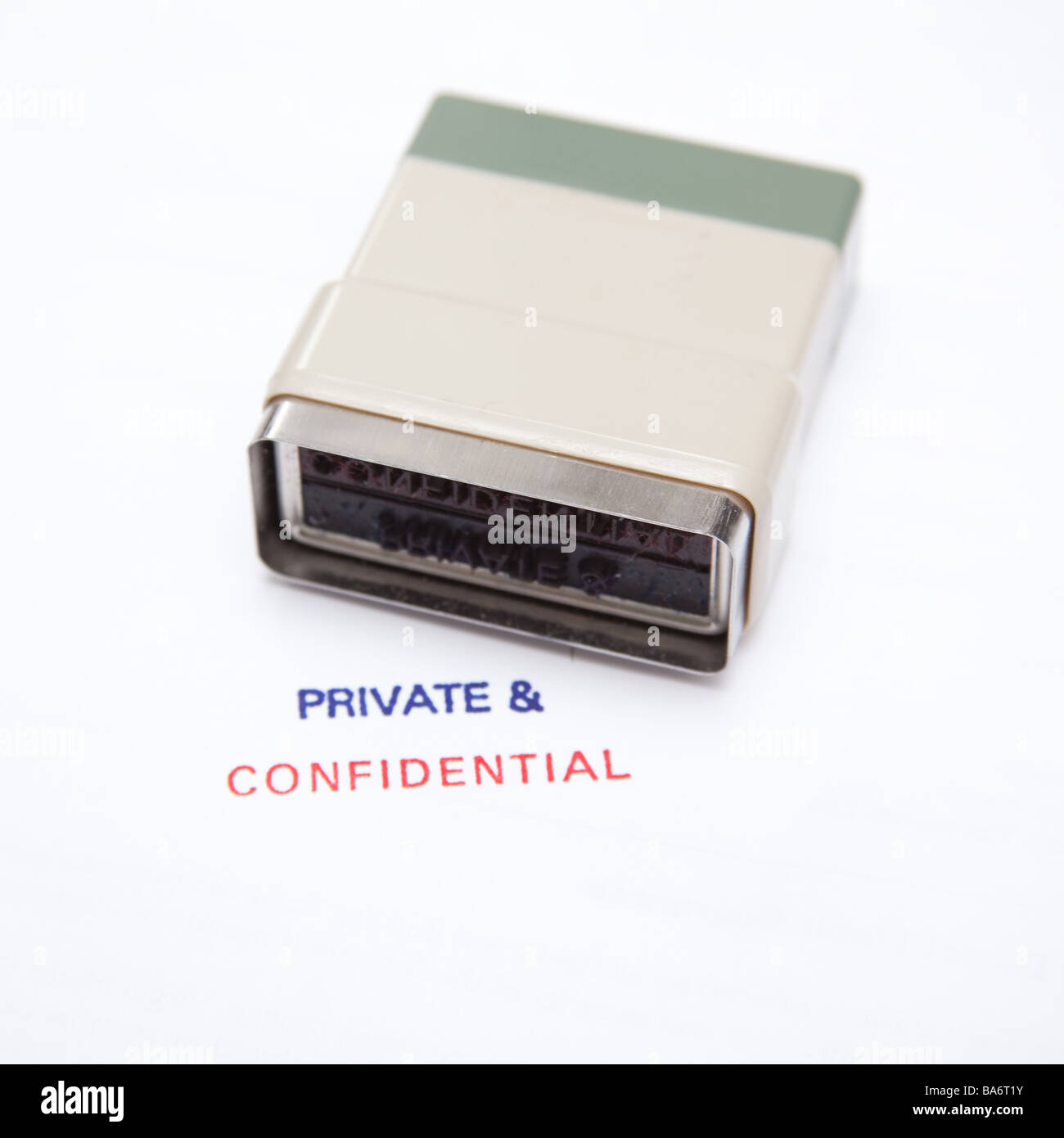 Private confidential stamp on a white studio background Stock Photo - Alamy