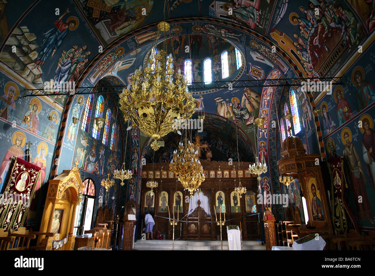 Greece island Rhodes Archipolis Agios Nektarios indoors Mediterranean ...