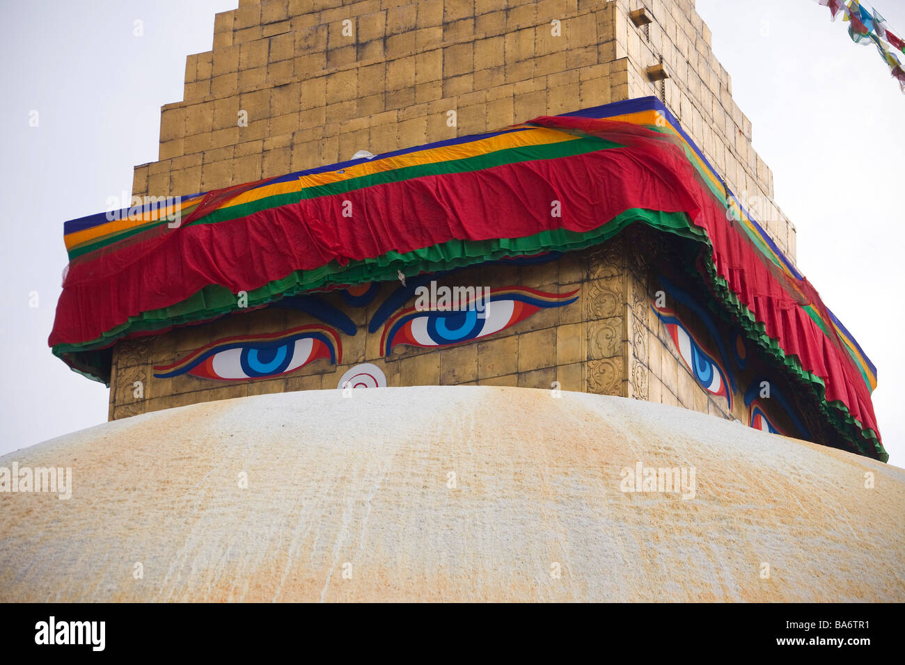 Boudhanath - Bouddhanath, Bodhnath or Baudhanath stupa temple. Roof ...