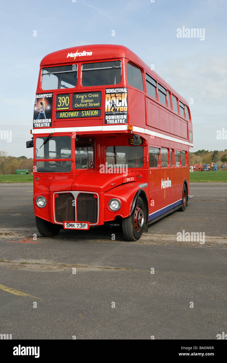 Three quarter front view of SMK 731F a 1967 Metroline Routemaster RML ...