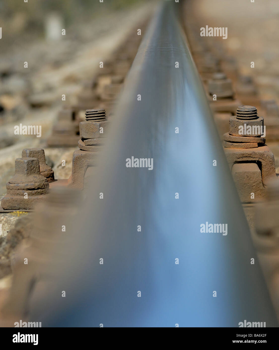Railway tracks close up detail still life Stock Photo - Alamy