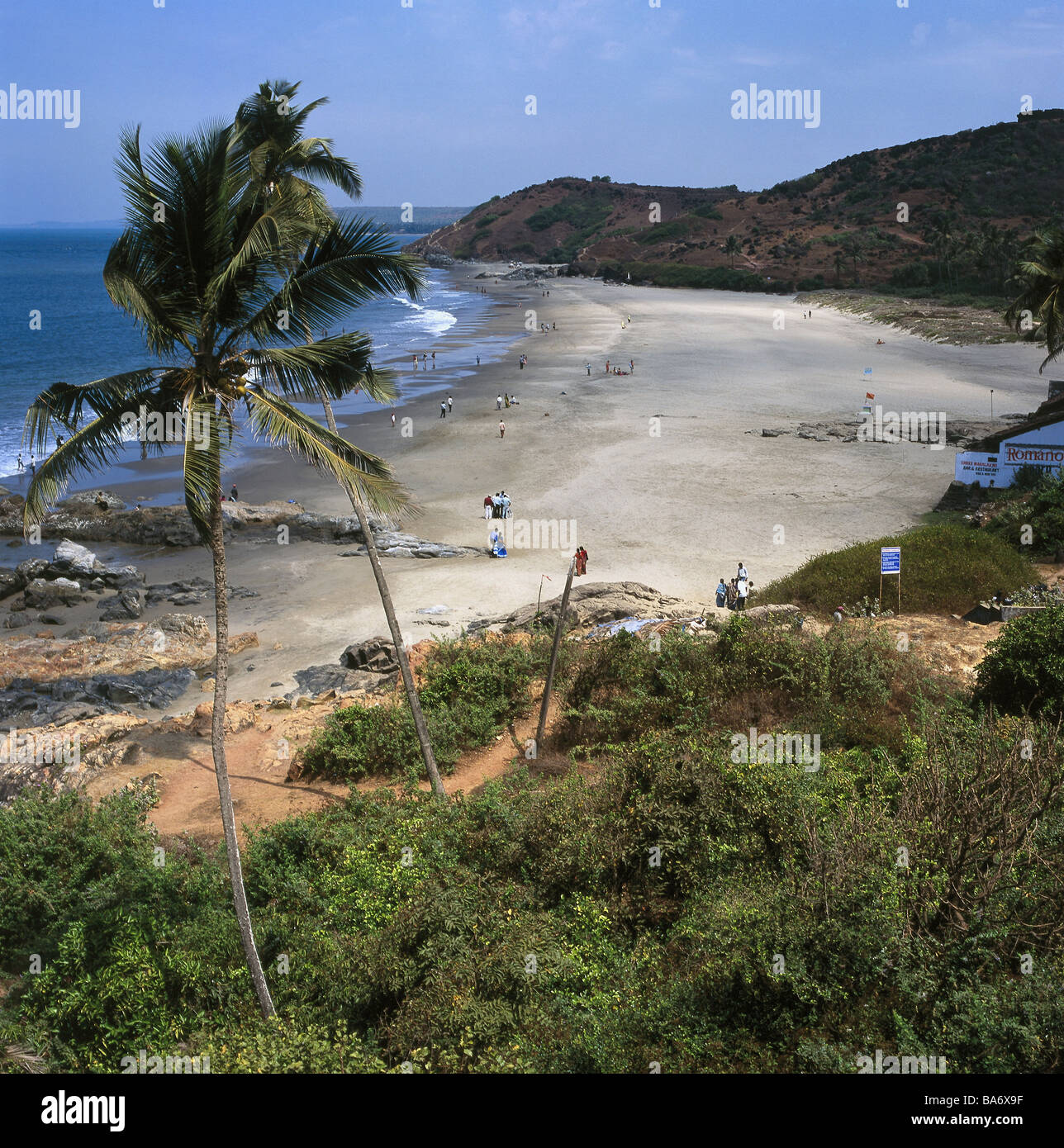 India Goa Vagator beach overview Asia coast-region coast bay bath-bay ...