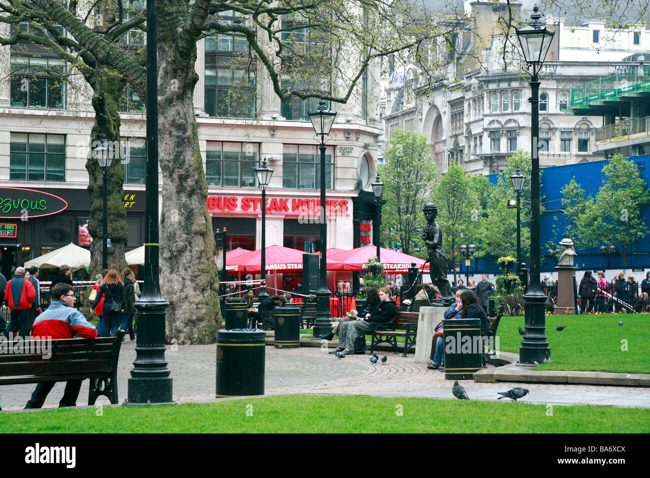 Charlie Chaplin statue in Leicester Square Gardens, London, England, UK ...