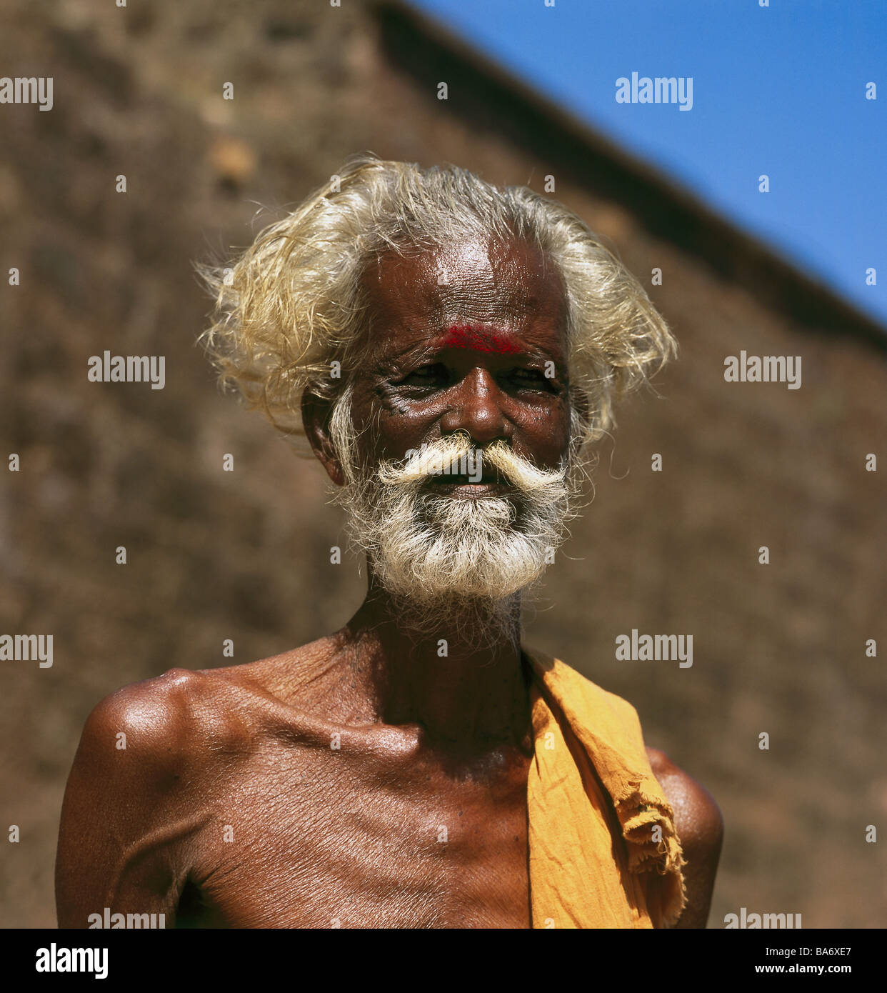 India Karnataka models Sadhu portrait no Hampi Vijayanagar ruin-city ...