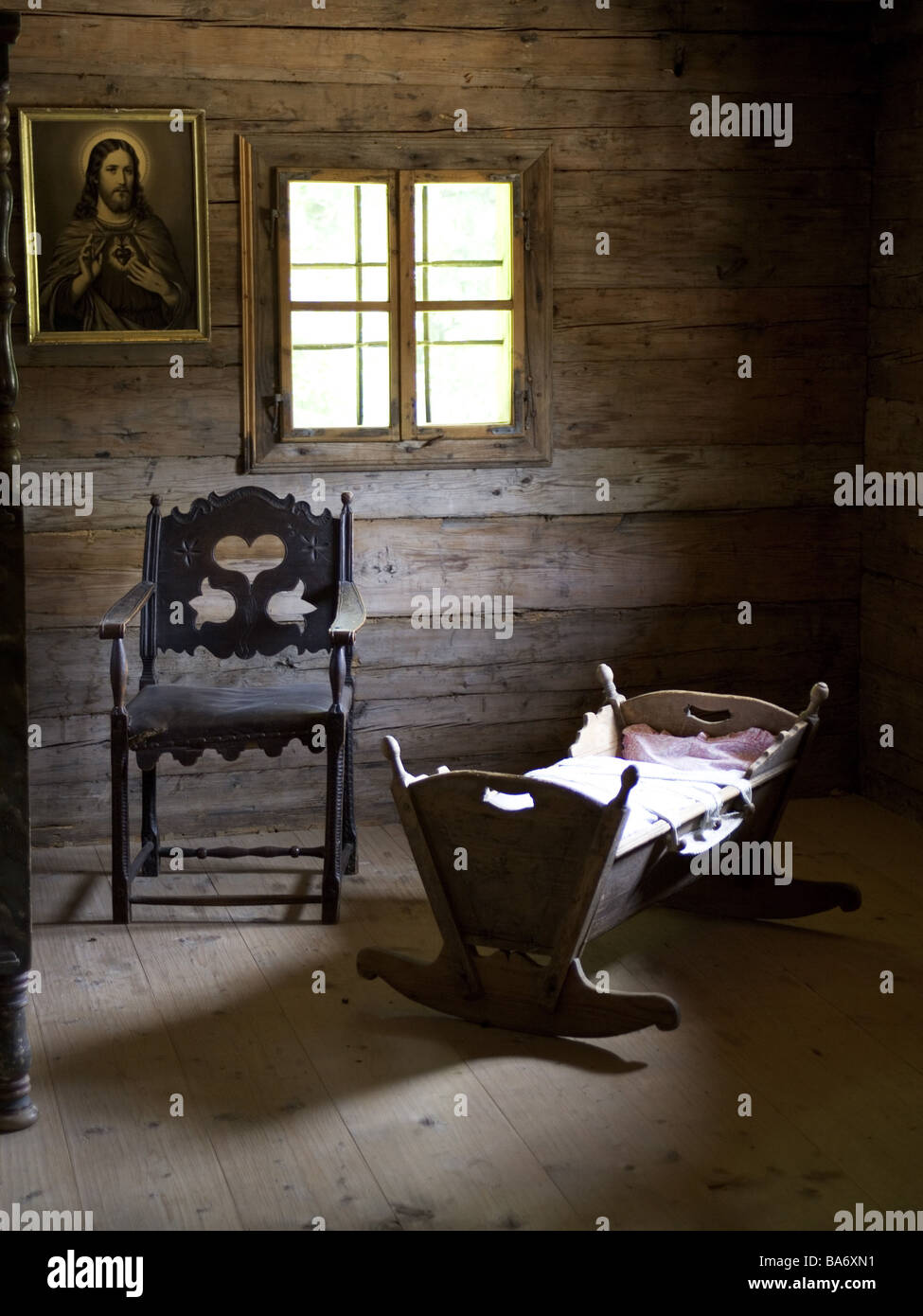 Austria Salzburg Großgmain open-air-museum farmhouse bedrooms cradle ...