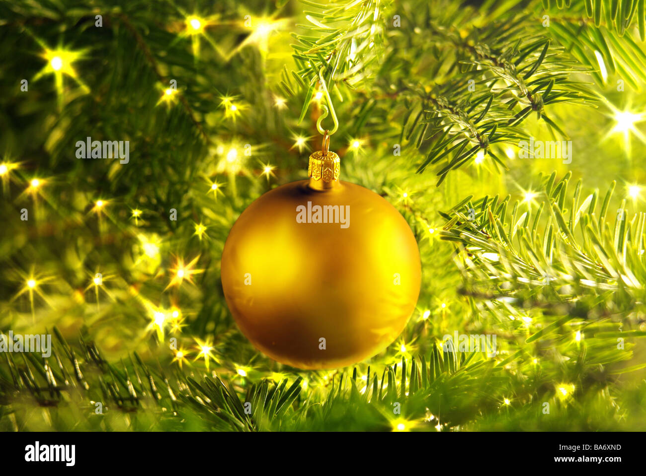 Christmas Christmas-tree close-up fir-branches lights glistens ...