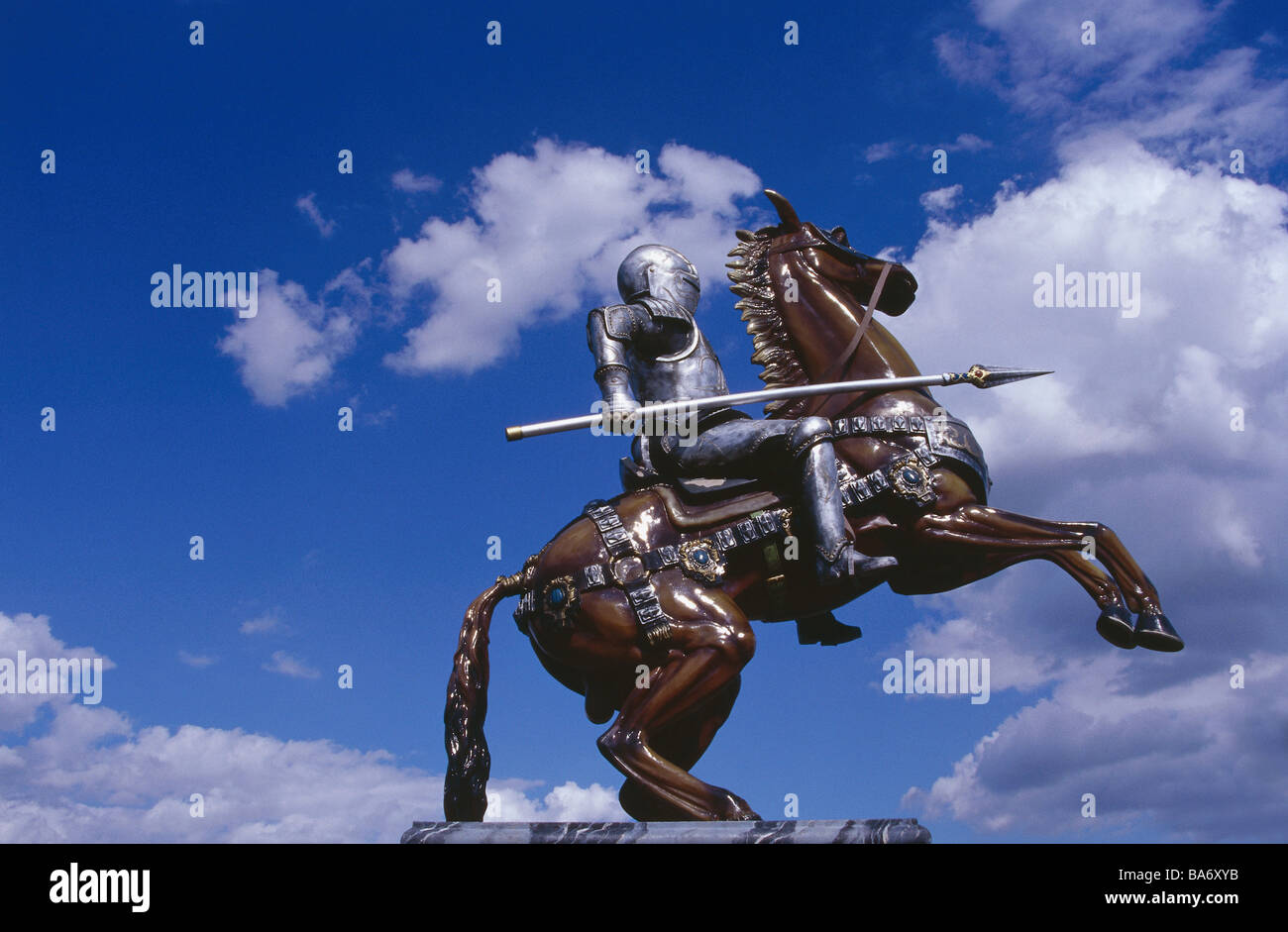 Plastic knights lance horse from below cloud-heavens series sculpture ...
