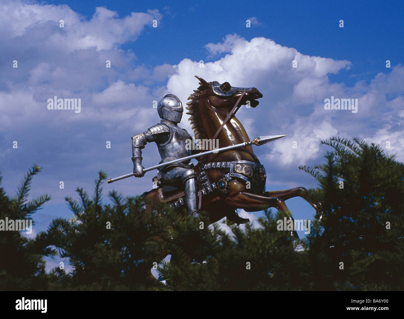 Shrubs plastic knights lance horse detail from below cloud-heavens ...