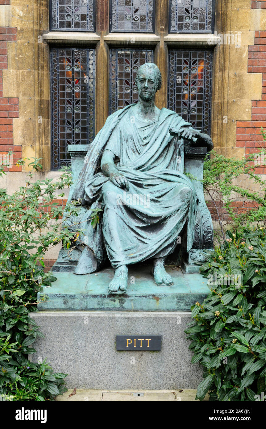 Statue of William Pitt the Younger outside Pembroke College Library ...
