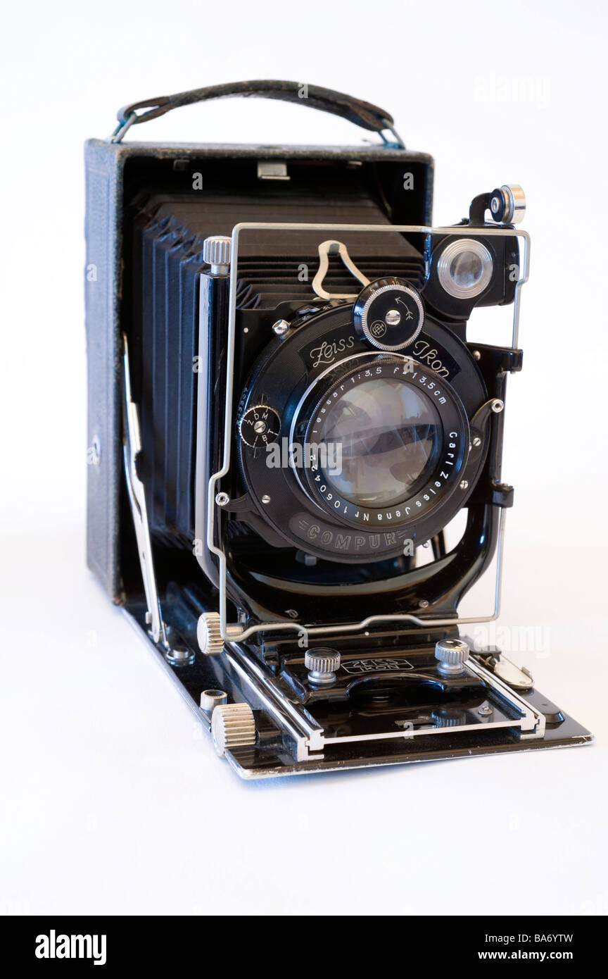 Classic Zeiss Icon camera on white background Date of production 1929 ...