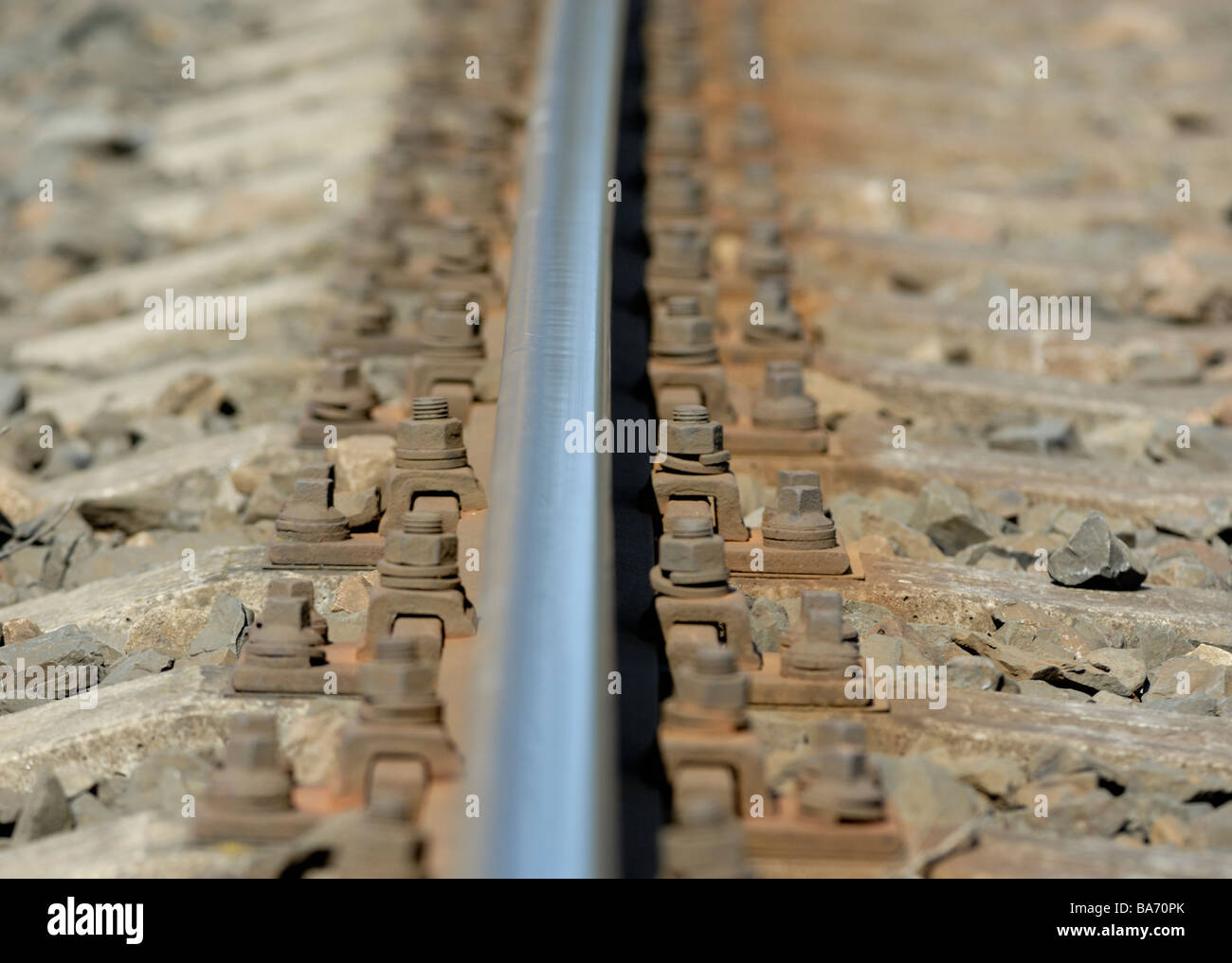 Railway tracks close up detail still life Stock Photo - Alamy
