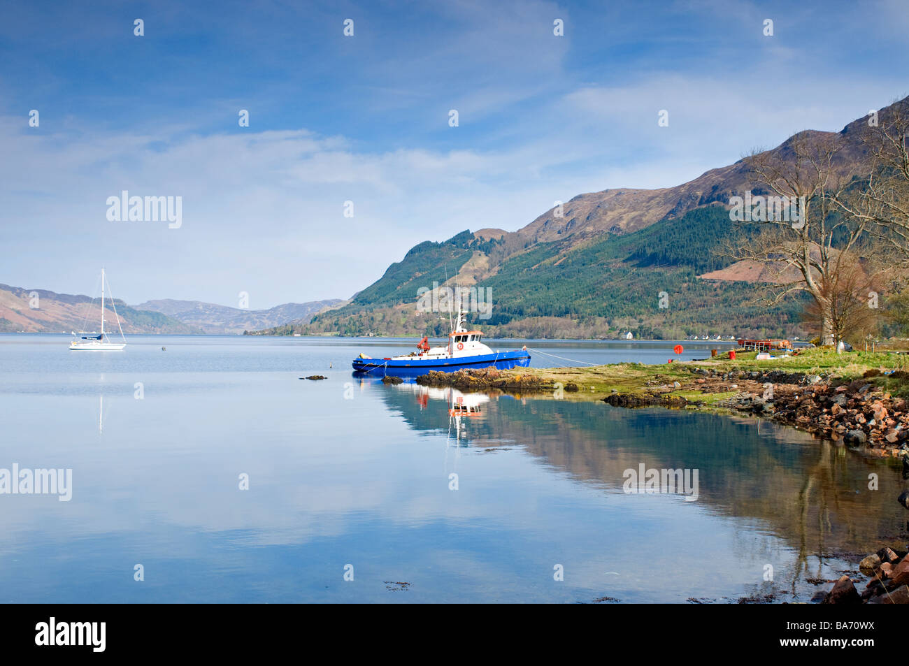 By the shores of Loch Duich at Kintail on the 'Road to the Isles' near ...