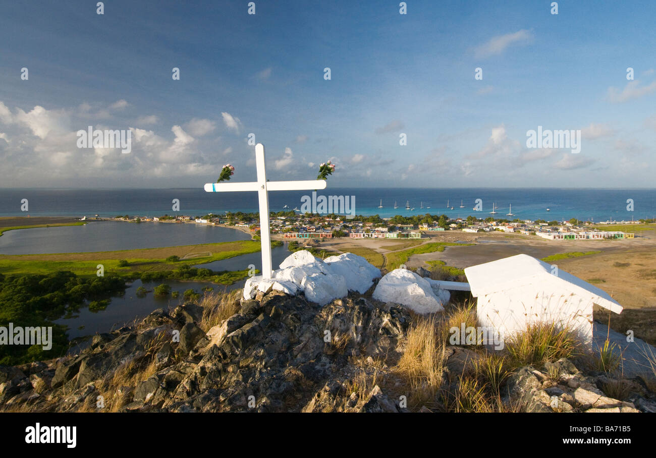 Shrine atop mountain Grand Roque Los Roques Venezuela Stock Photo - Alamy