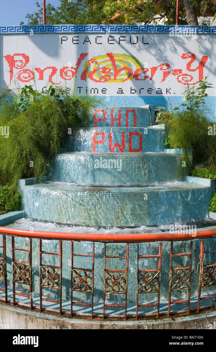 Pondicherry sign Tamil Nadu India Stock Photo - Alamy