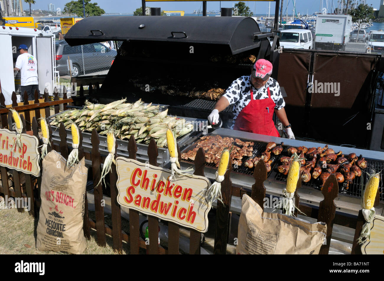 A Chicken Sandwich offered at this food stand Stock Photo - Alamy
