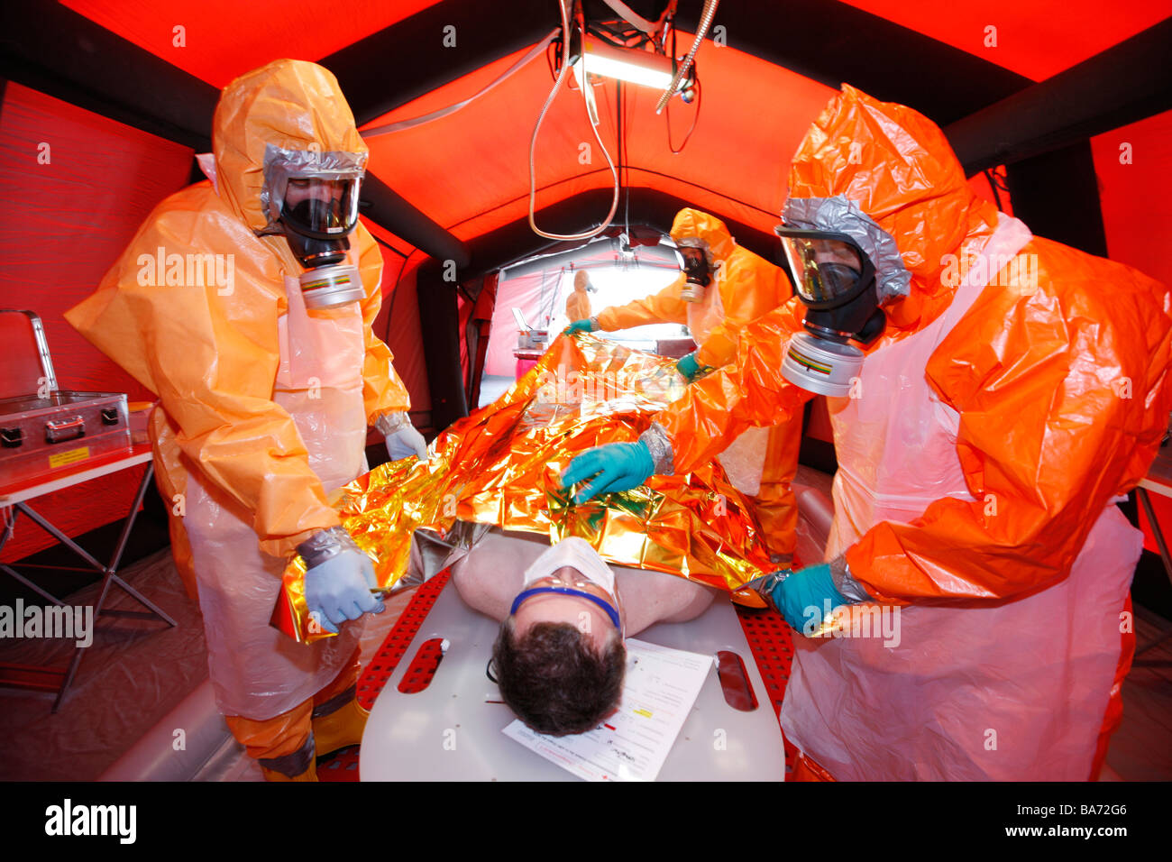 Decontamination of people after a chemical eccident, fire exercise ...