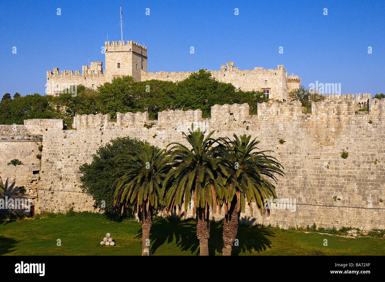 Greece, Dodecanese, Rhodes Island, Citadel of Rhodes, capital of the ...