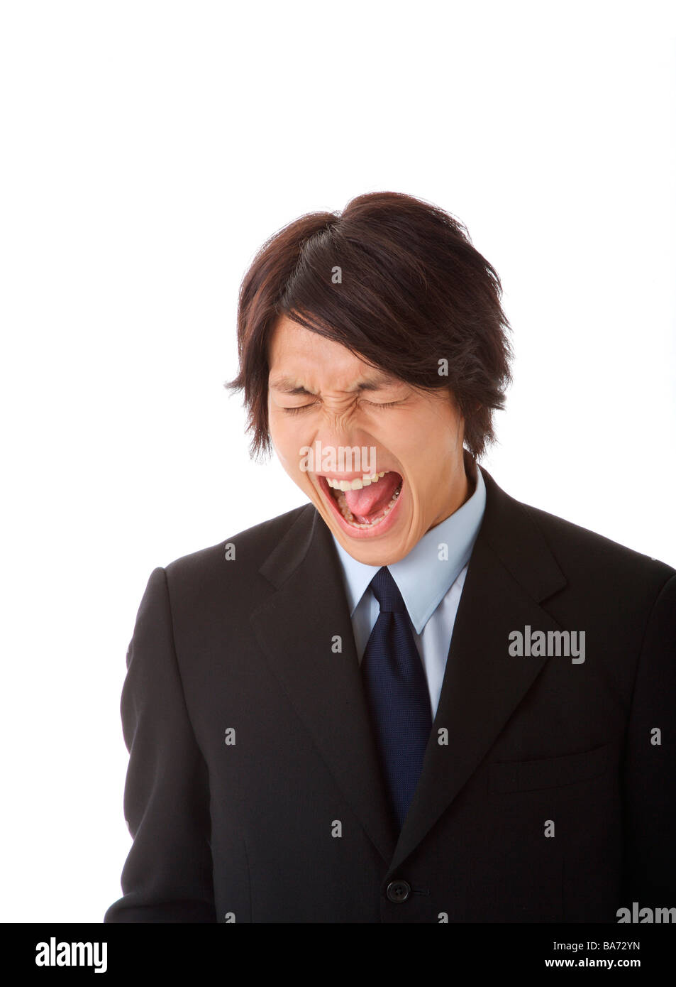 Businessman yelling portrait Stock Photo - Alamy