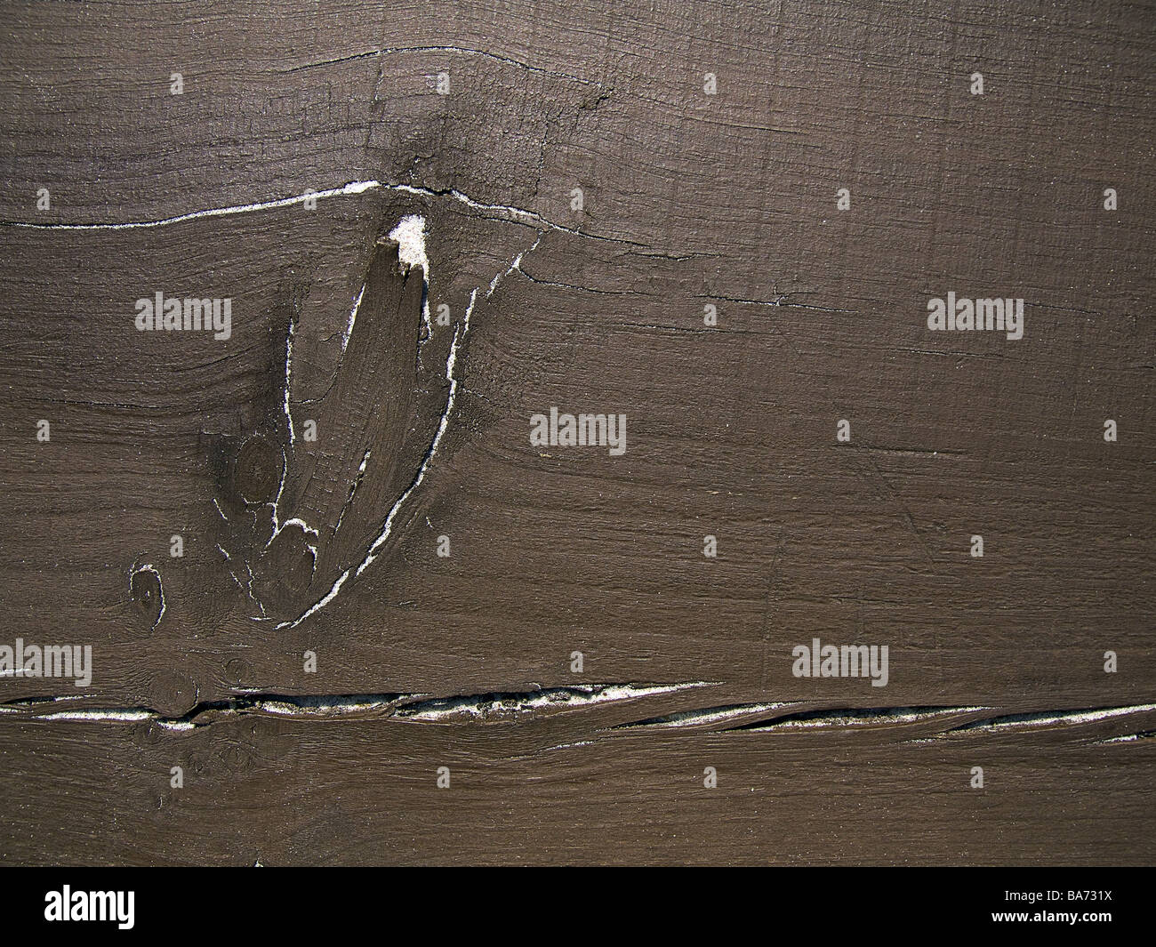 Wood-surface branch rips sand close-up detail wood board surface wall ...