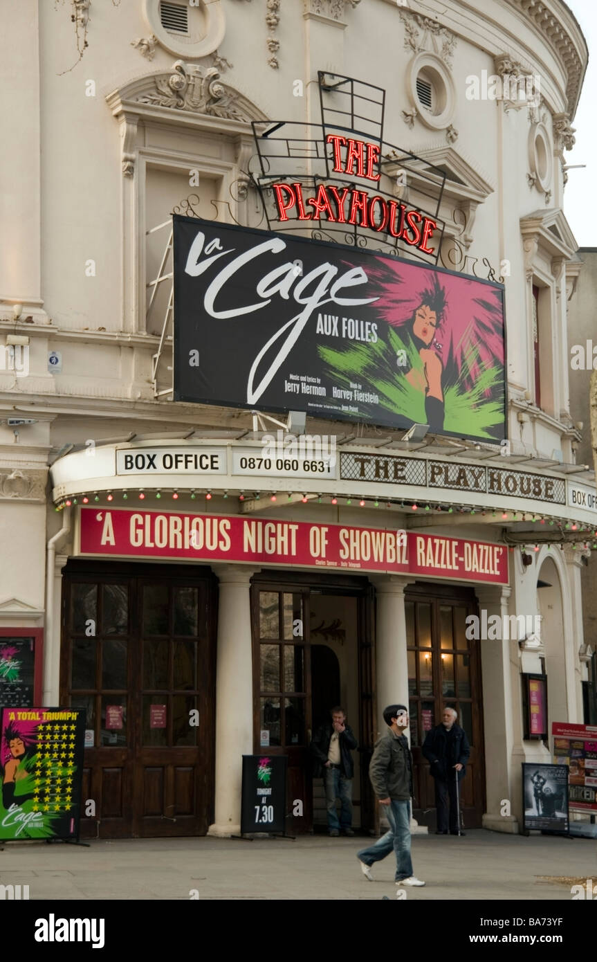 Close up of Charing Cross The Playhouse theater architecture ...