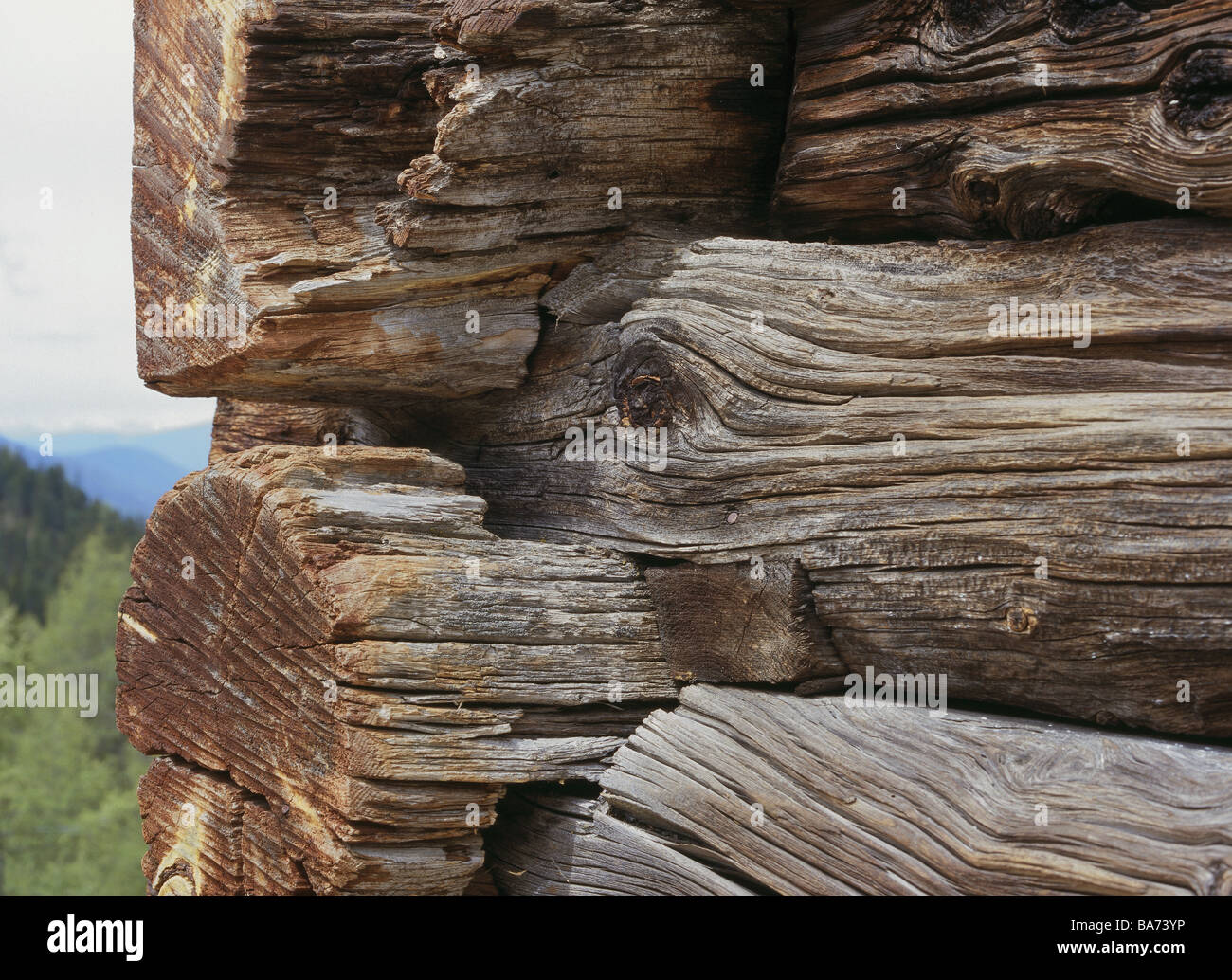 Blockhouse corner detail beams old house wood-house wood-construction ...