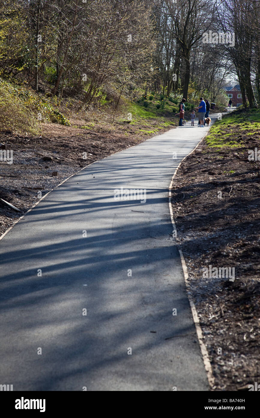 Walkway connecting Monton and Swinton along track of old railway Stock ...