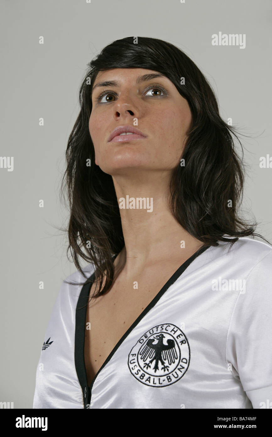 Woman young football-jersey German football-association portrait 20-30 ...