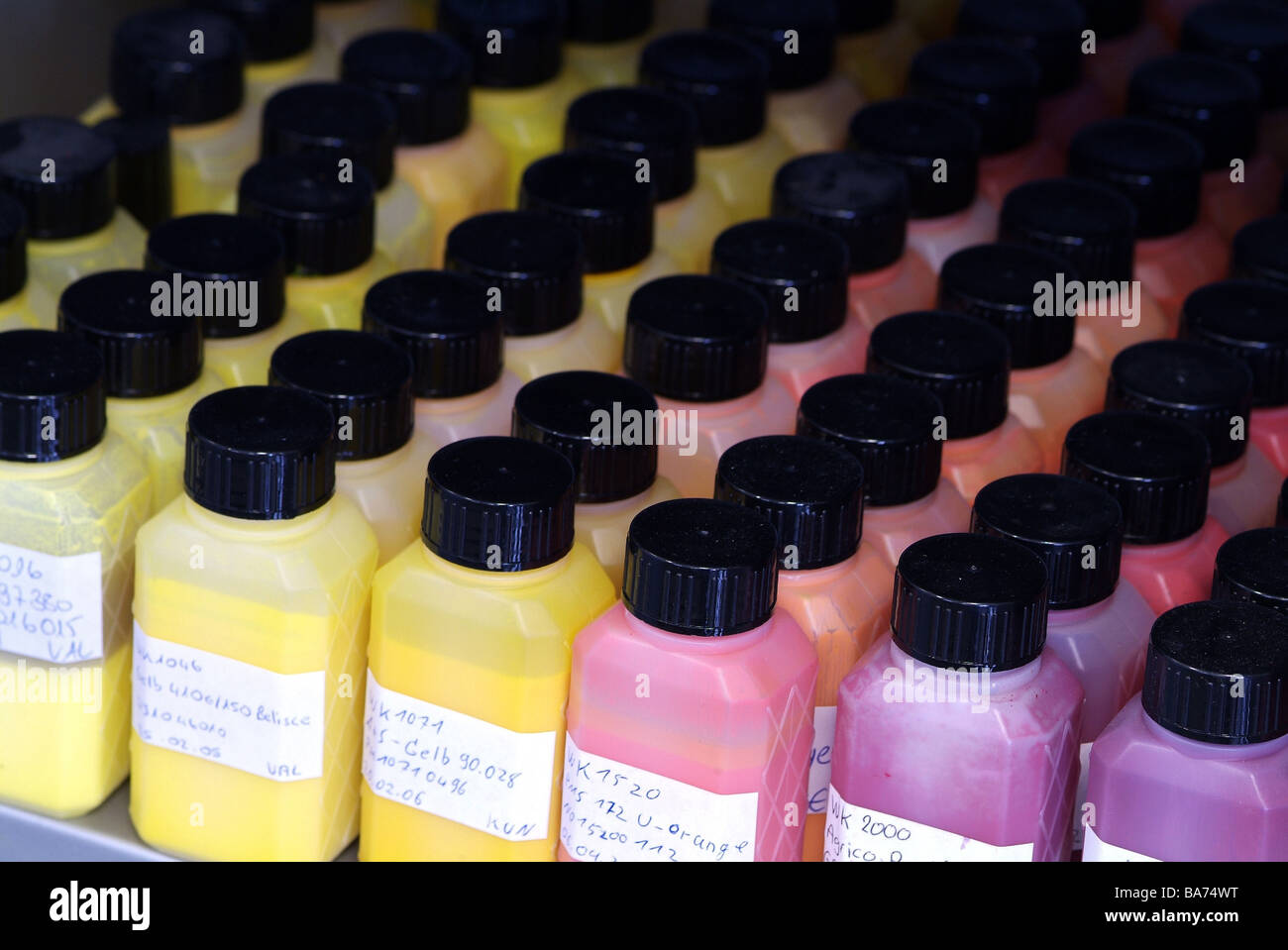 Color-bottles labels detail Stock Photo - Alamy