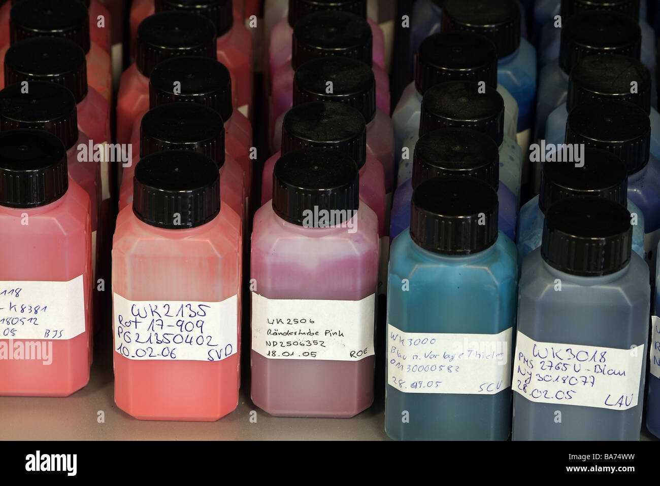 Color-bottles labels detail Stock Photo - Alamy