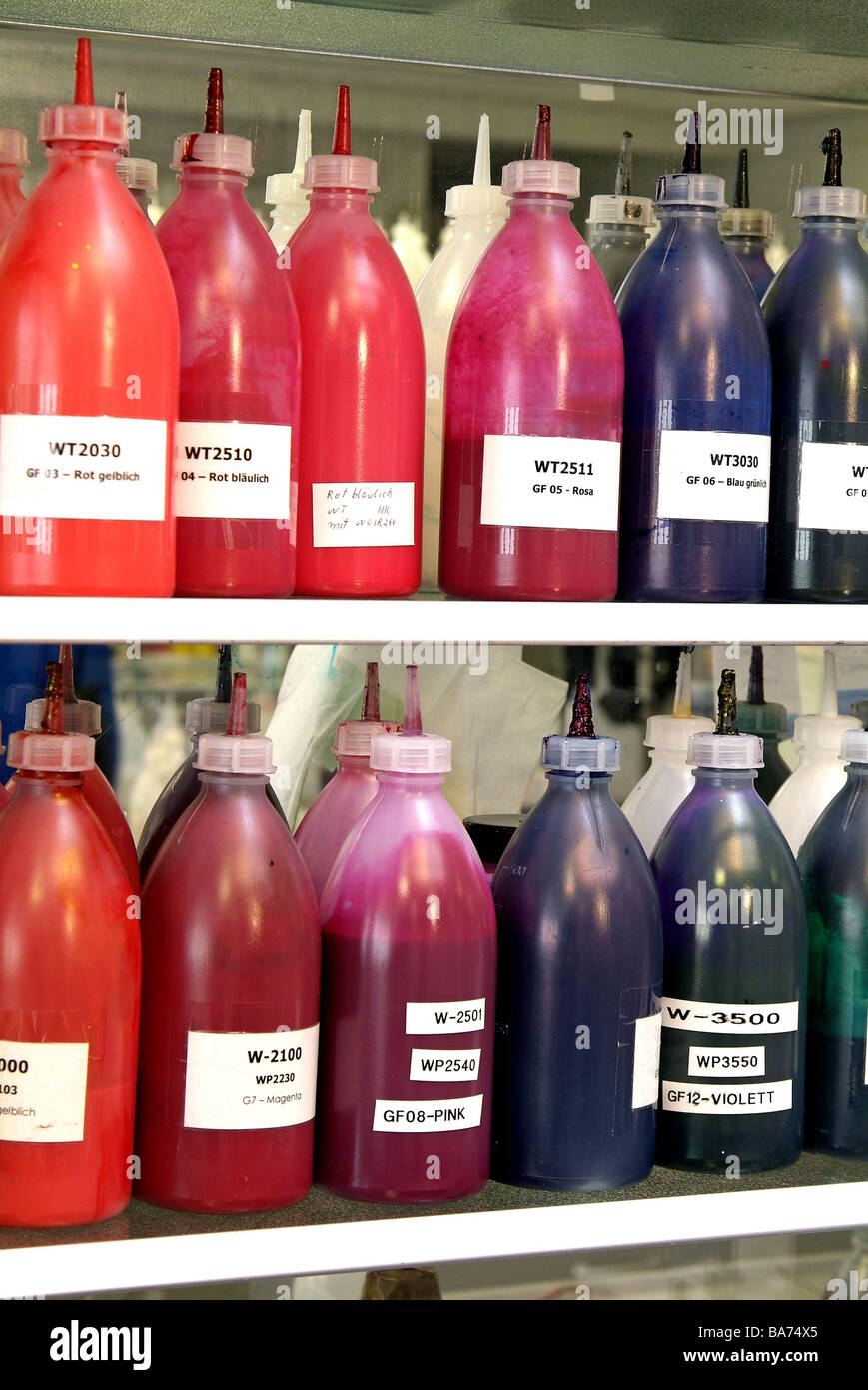 Color-bottles labels detail Stock Photo - Alamy