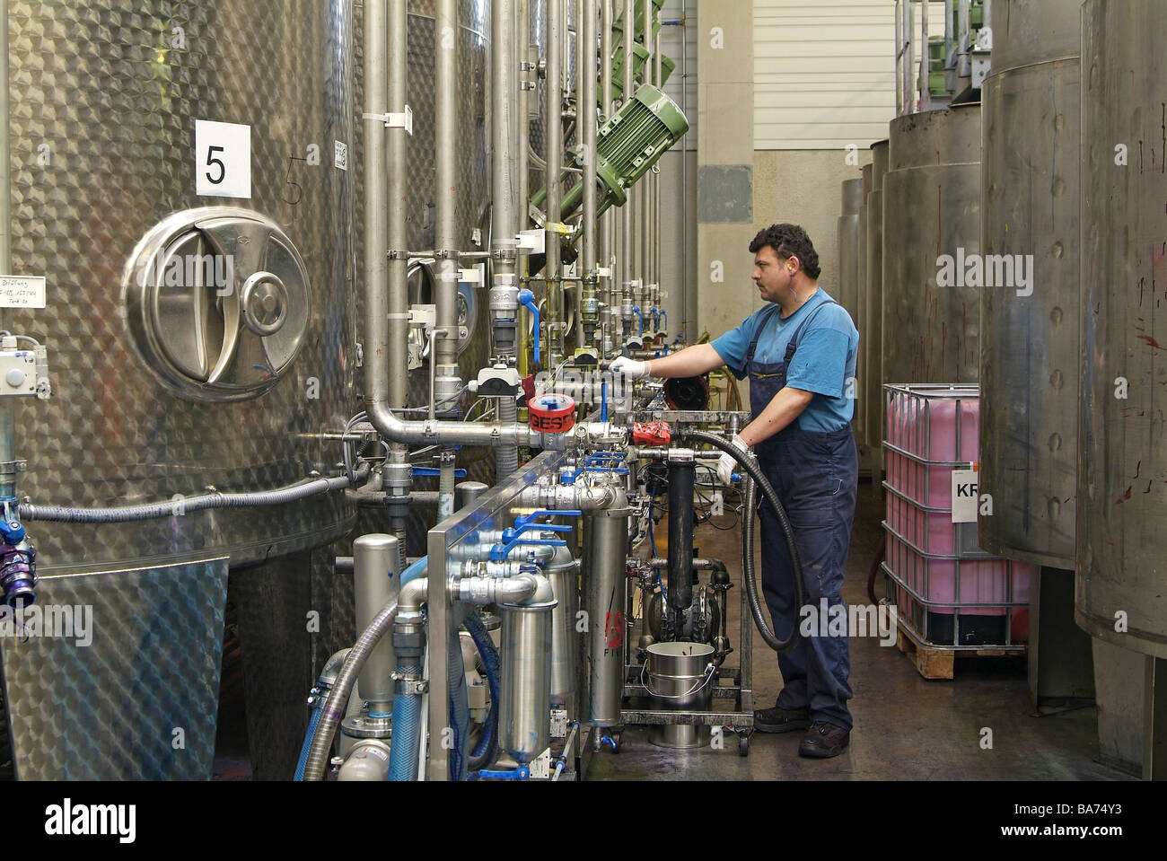 Industry printing ink-factory color-tanks workers Stock Photo - Alamy