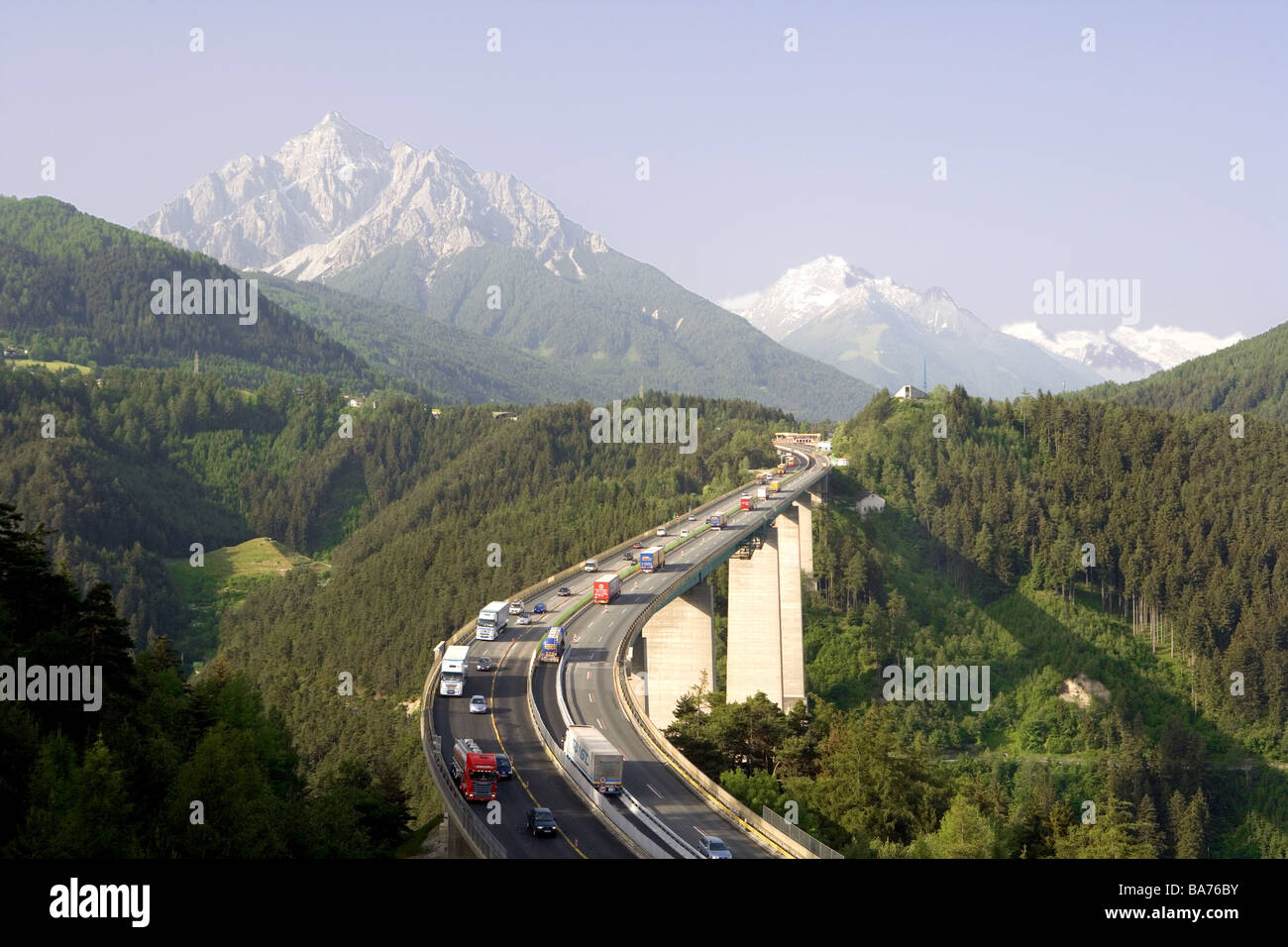 Austria tyrol alps burner highway europe bridge hi-res stock ...