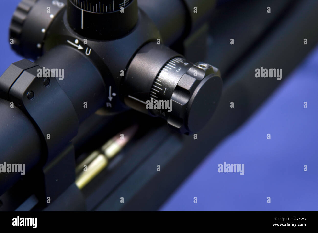 Police military tactical rifle is loaded and ready for any action in ...