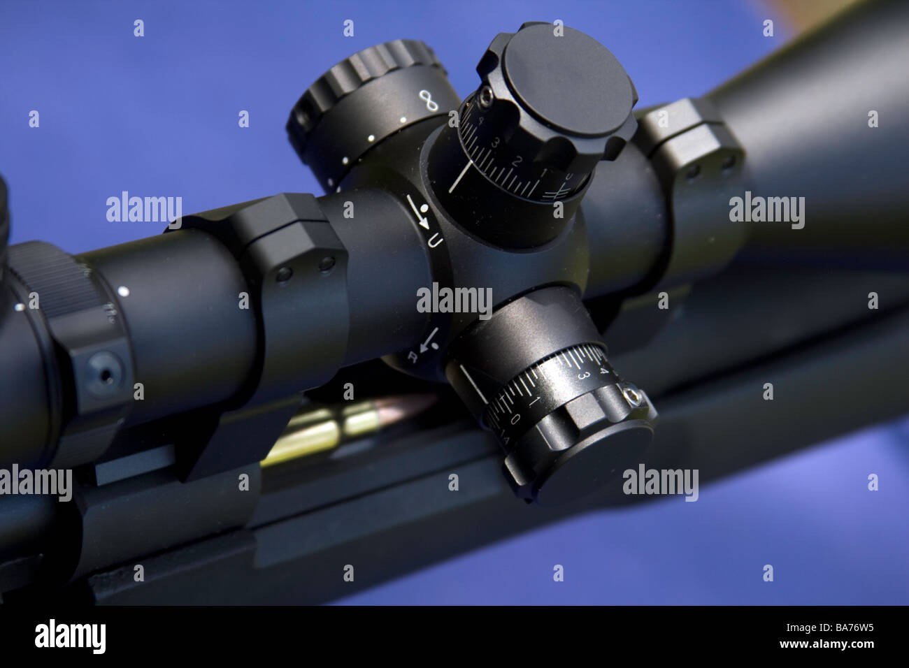 Police military tactical rifle is loaded and ready for any action in ...