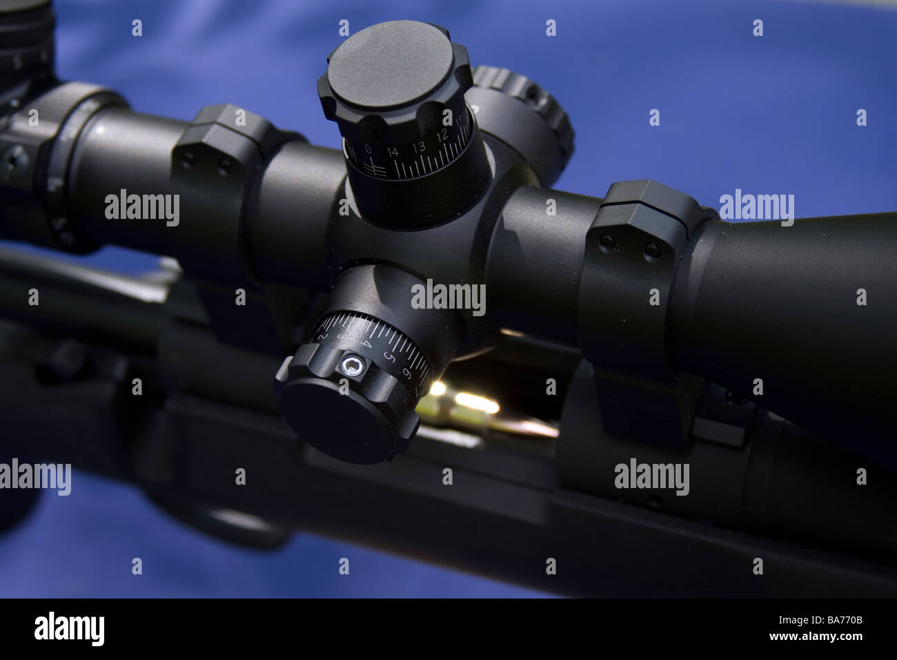 Police military tactical rifle is loaded and ready for any action in ...