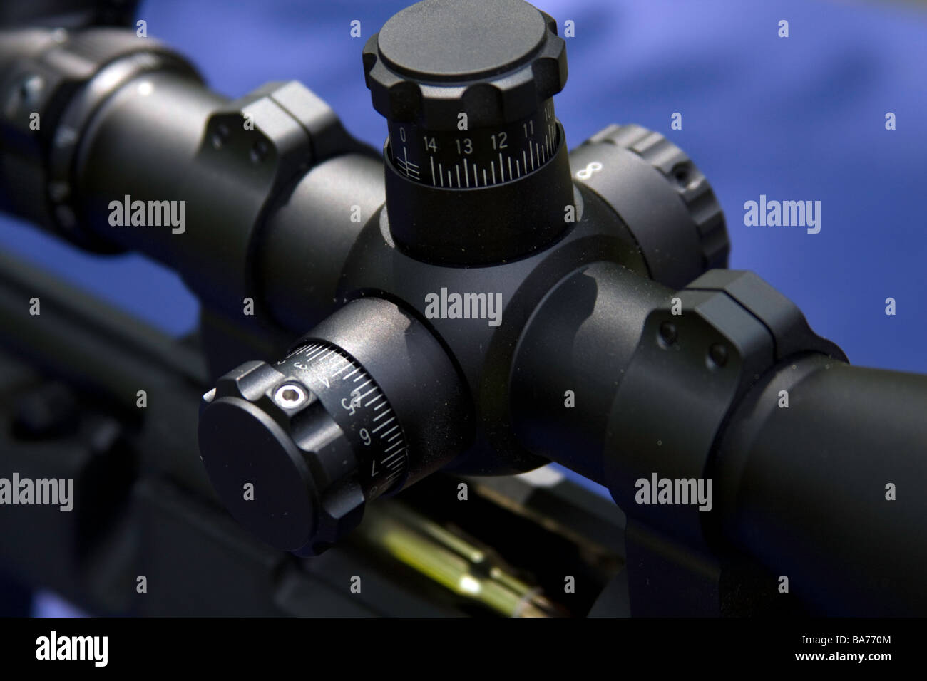 Military police sniper rifle stands ready for use with it's many ...