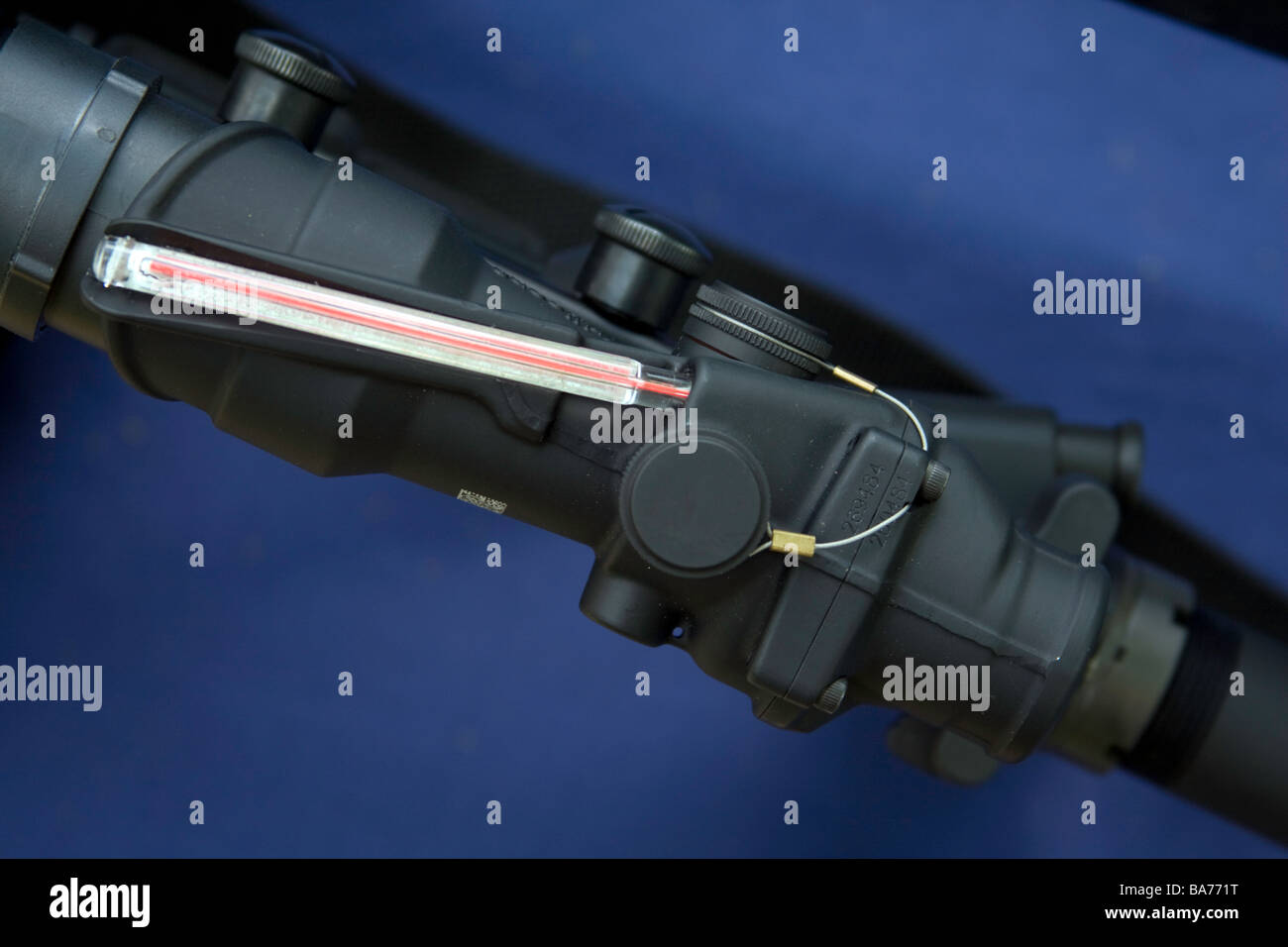 Top view of a light strip that supplies lighting optics for a rifle ...
