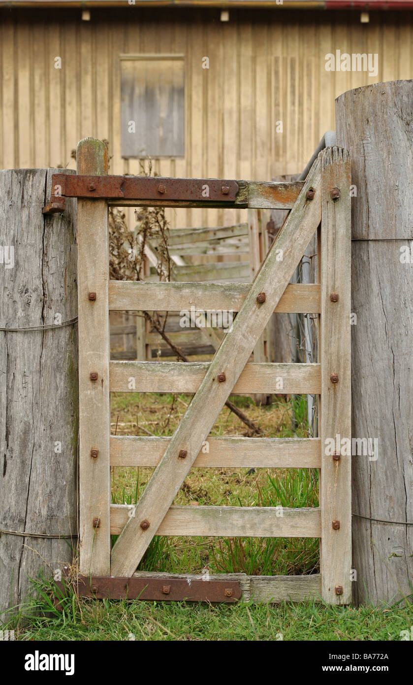 image of an old wooden farm gate Stock Photo - Alamy