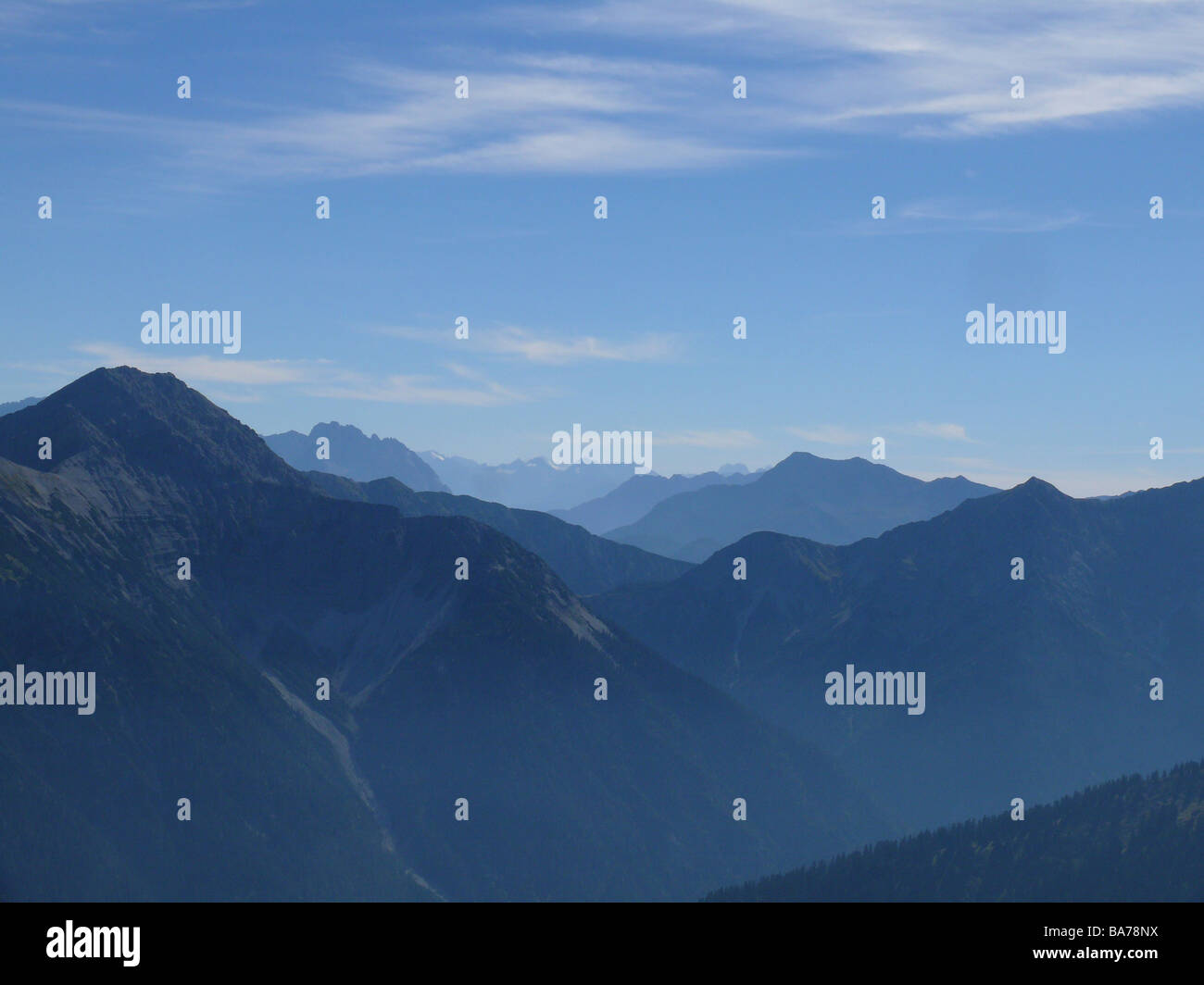 Germany Ammergauer Alps mountain-panorama Alps bunting-mountains ...