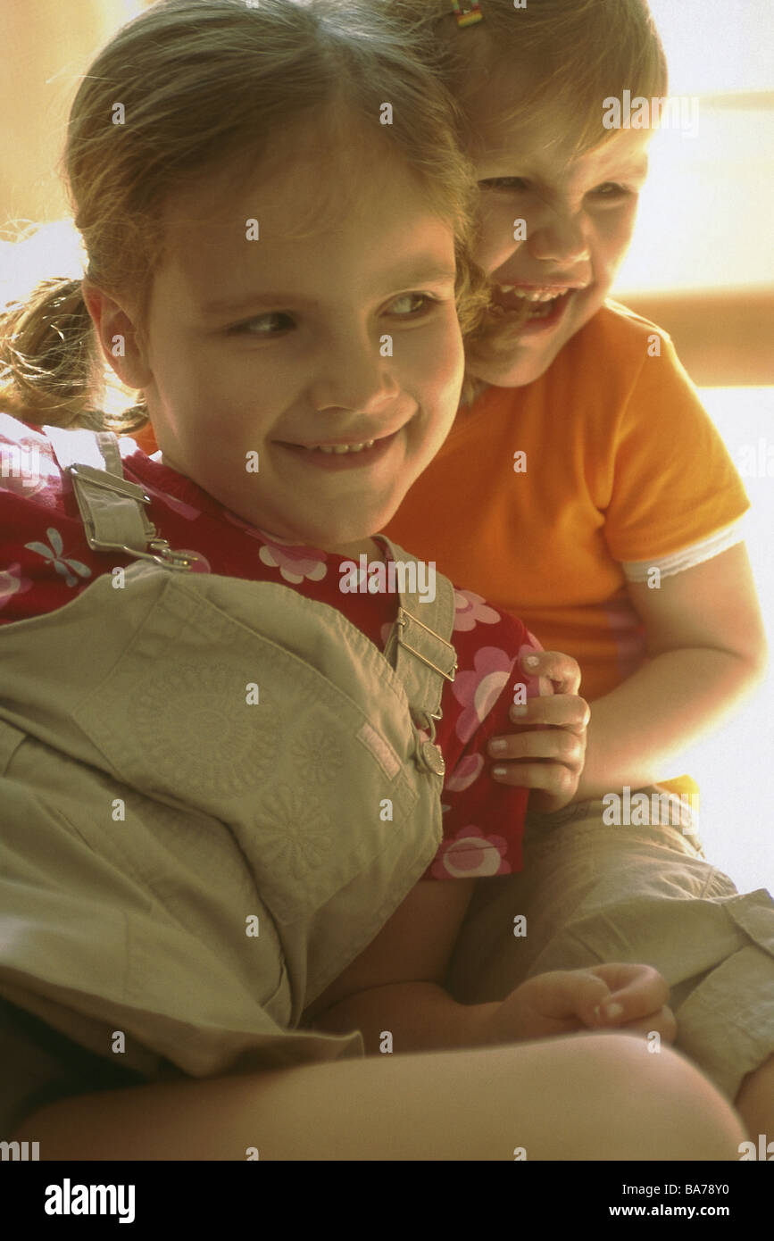 Children laughs cheerfully touch detail people 2 years 5 years toddlers ...