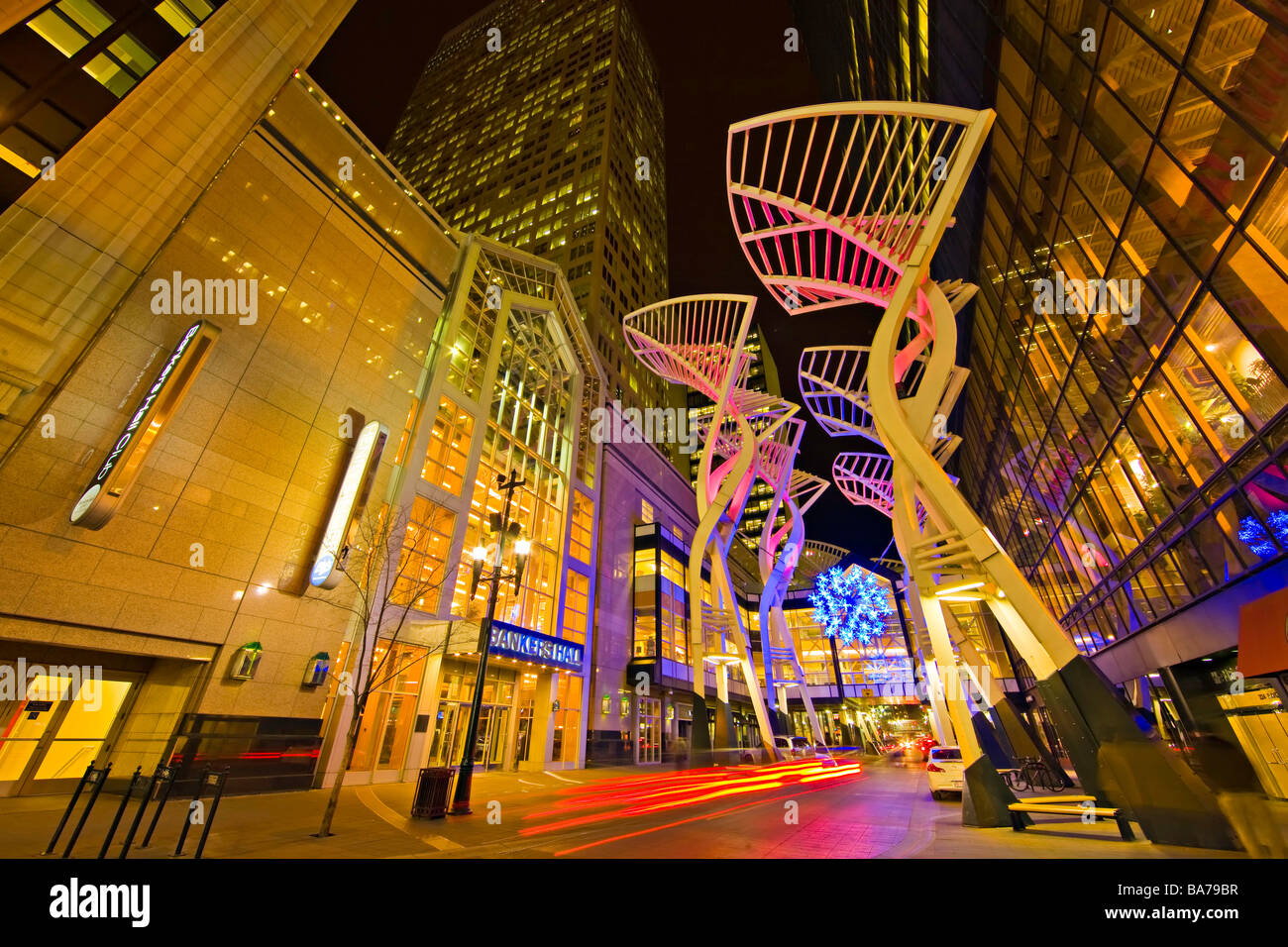 The steel Trees sculpture along Stephen Avenue Mall aka Stephen Avenue ...