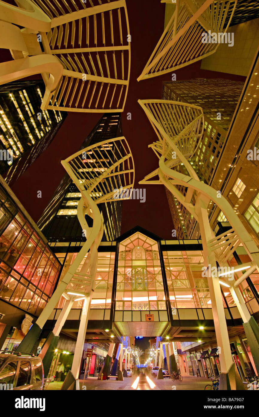 The steel Trees sculpture at night along Stephen Avenue Mall aka ...