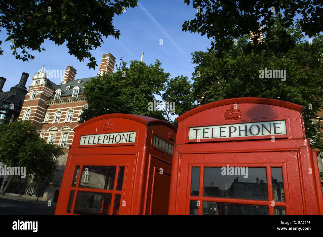 Great Britain England London telephone booths detail series Europe city ...
