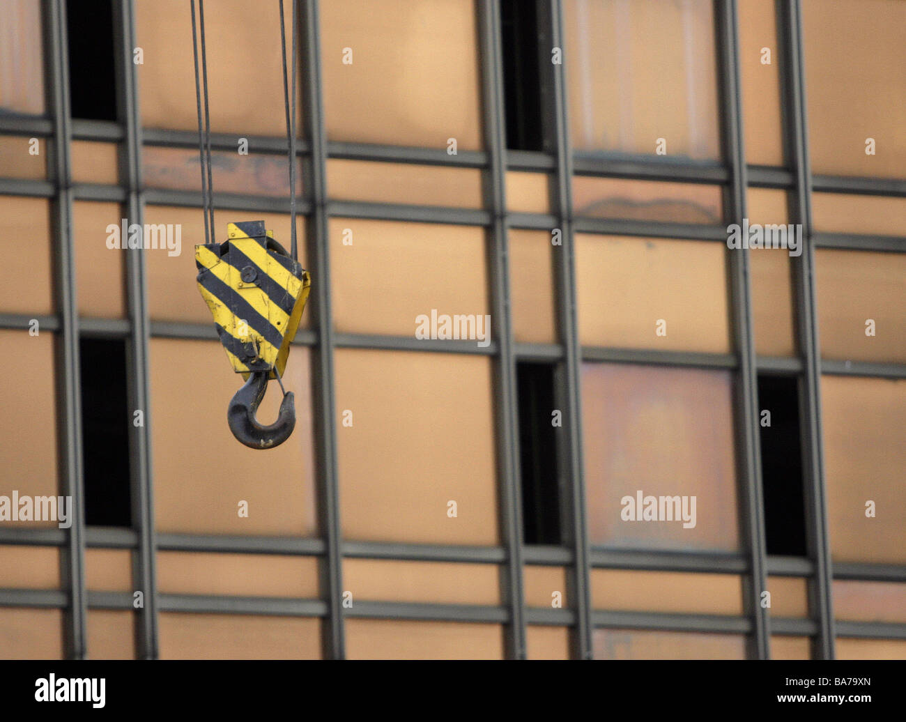 Germany Berlin palace of the republic facade detail construction-crane ...
