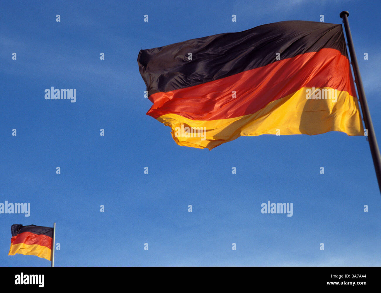 Germany ensigns two wind flagpole blows masts flags flags national ...