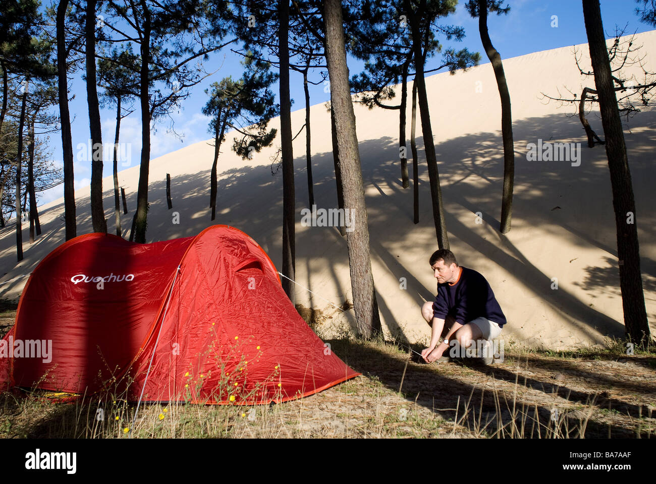 France, Aquitaine, Gironde (33), Pyla-sur-Mer, Pyla Dune, camper and ...