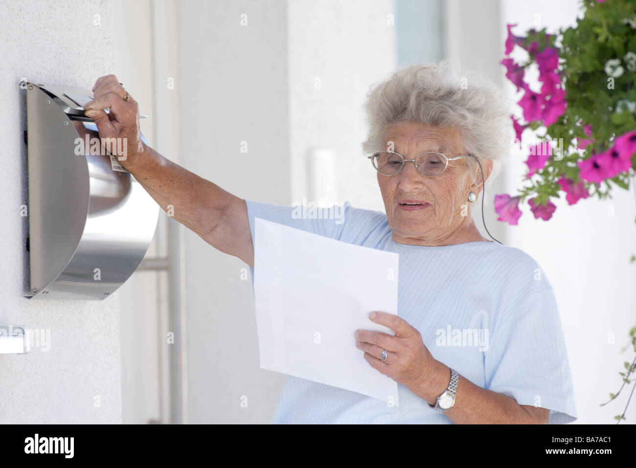 Senior mailbox letter drains reads semi-portrait series people seniors ...